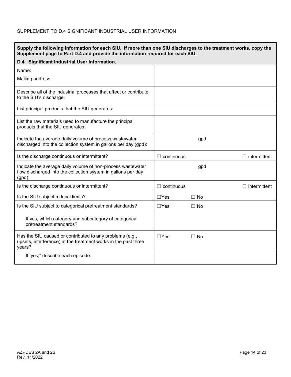 ADEQ Form 2A/2S Download Fillable PDF or Fill Online Arizona Pollutant ...