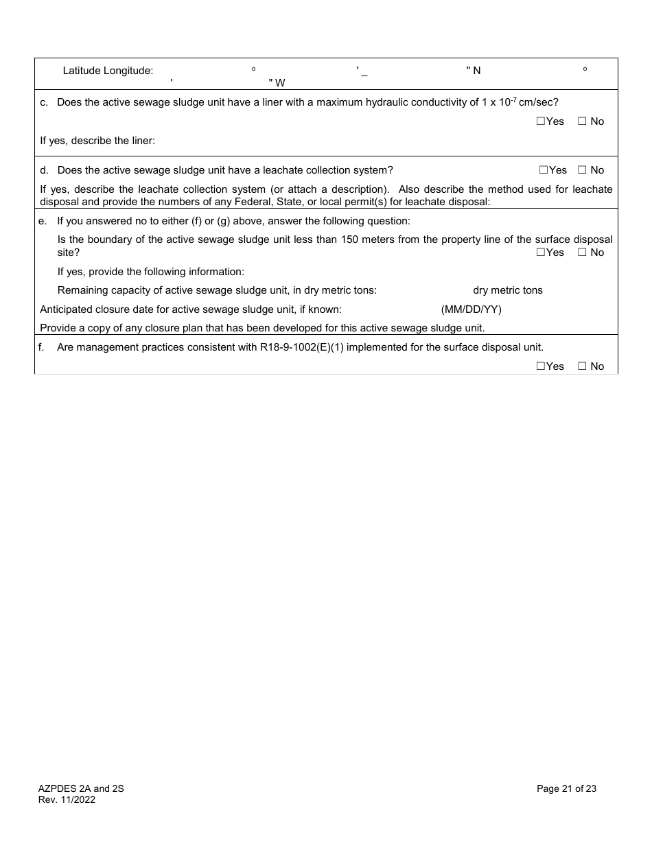 ADEQ Form 2A/2S Download Fillable PDF or Fill Online Arizona Pollutant ...