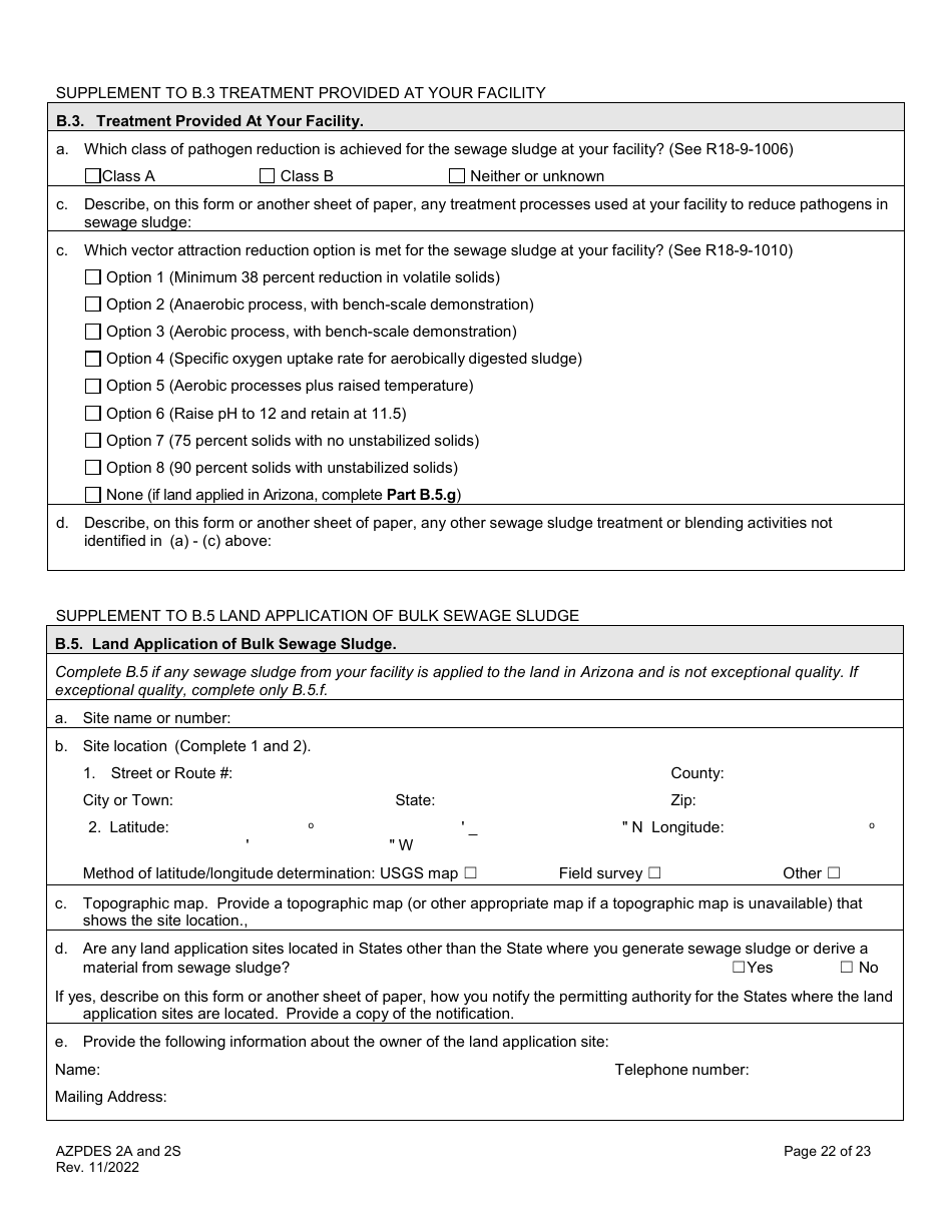 ADEQ Form 2A/2S Download Fillable PDF or Fill Online Arizona Pollutant ...