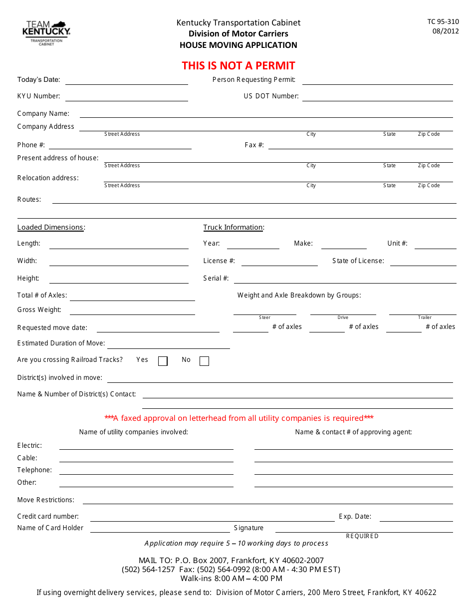Form TC95-310 - Fill Out, Sign Online and Download Printable PDF ...