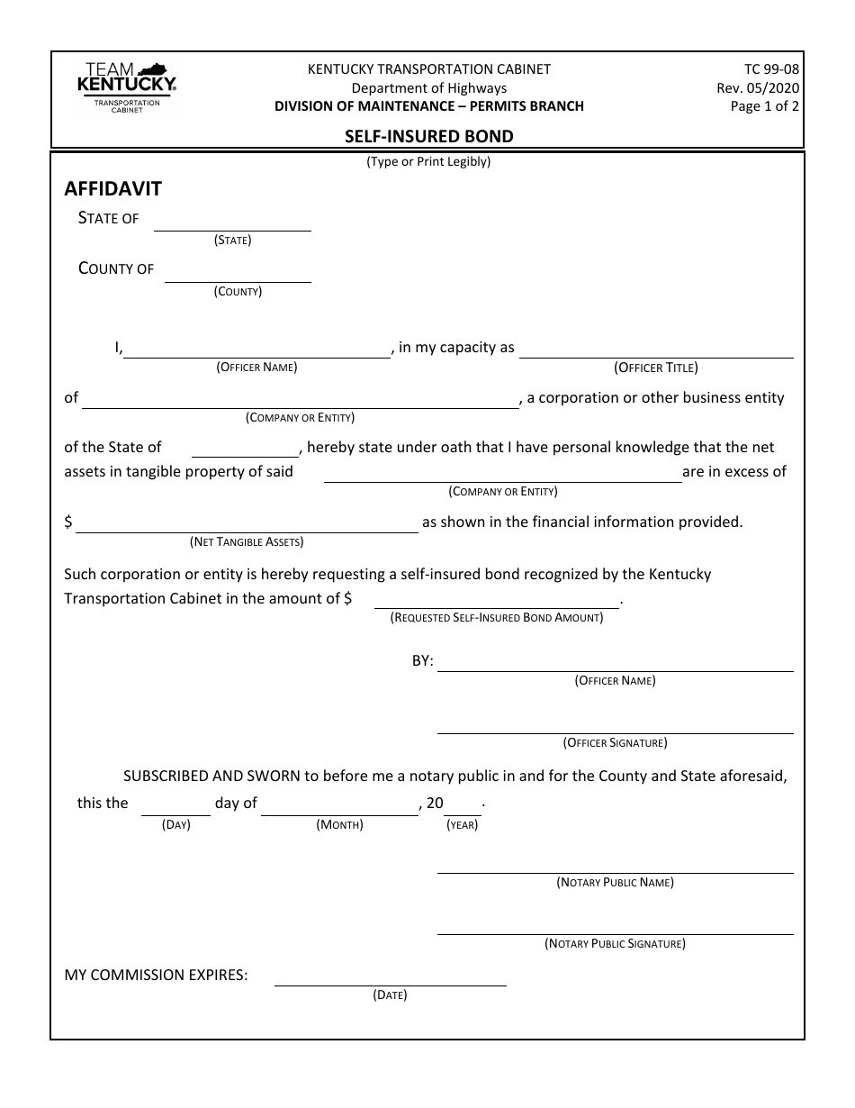 Form TC99-08 - Fill Out, Sign Online and Download Printable PDF ...