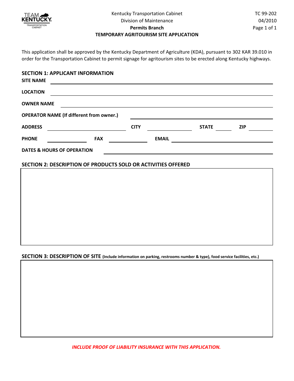 Form TC99-202 - Fill Out, Sign Online and Download Printable PDF, Kentucky | Templateroller