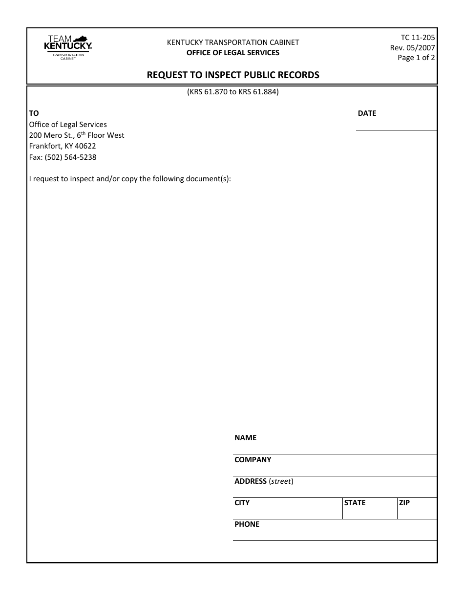 Form TC11-205 - Fill Out, Sign Online and Download Printable PDF ...
