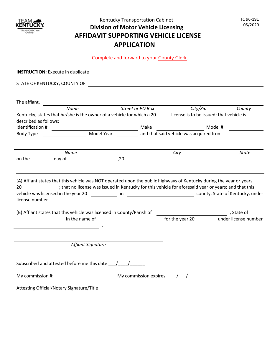 Form TC96-191 - Fill Out, Sign Online and Download Printable PDF ...