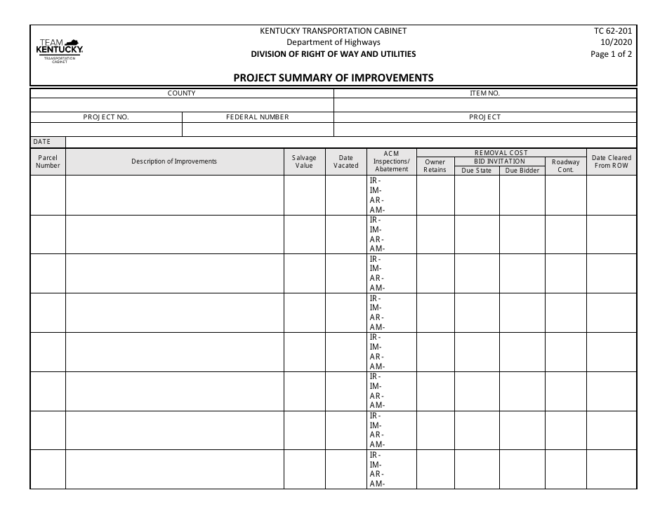 Form TC62-201 - Fill Out, Sign Online and Download Printable PDF ...