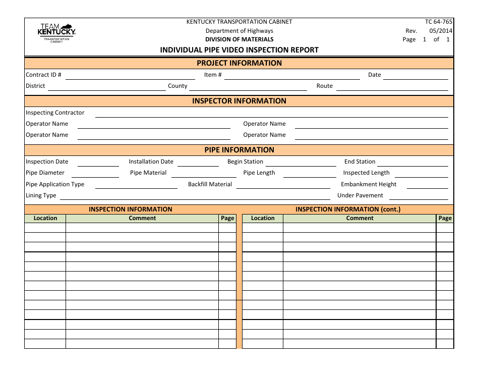 Form TC64-765 - Fill Out, Sign Online and Download Printable PDF, Kentucky | Templateroller