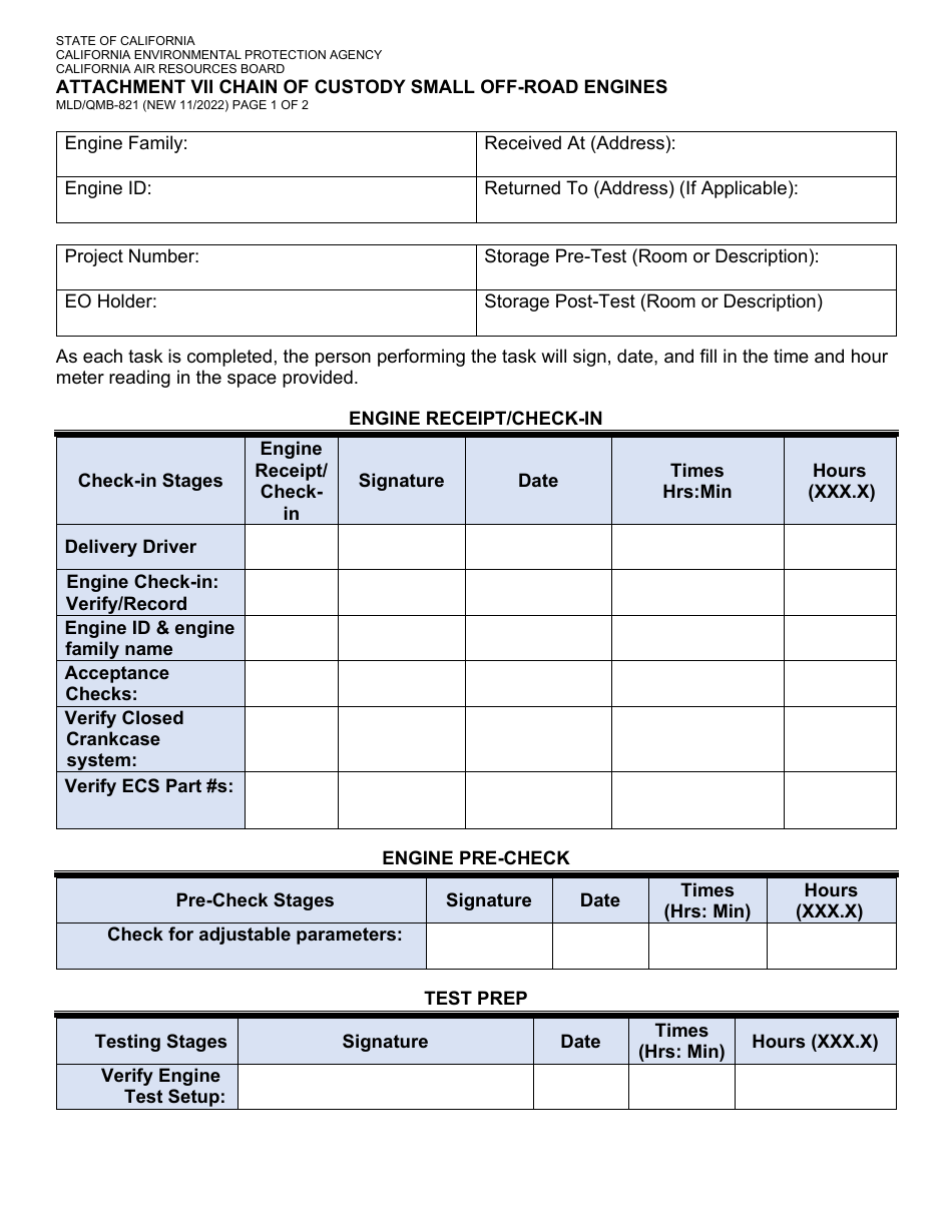 Form MLD/QMB-821 Attachment VII - Fill Out, Sign Online and Download ...