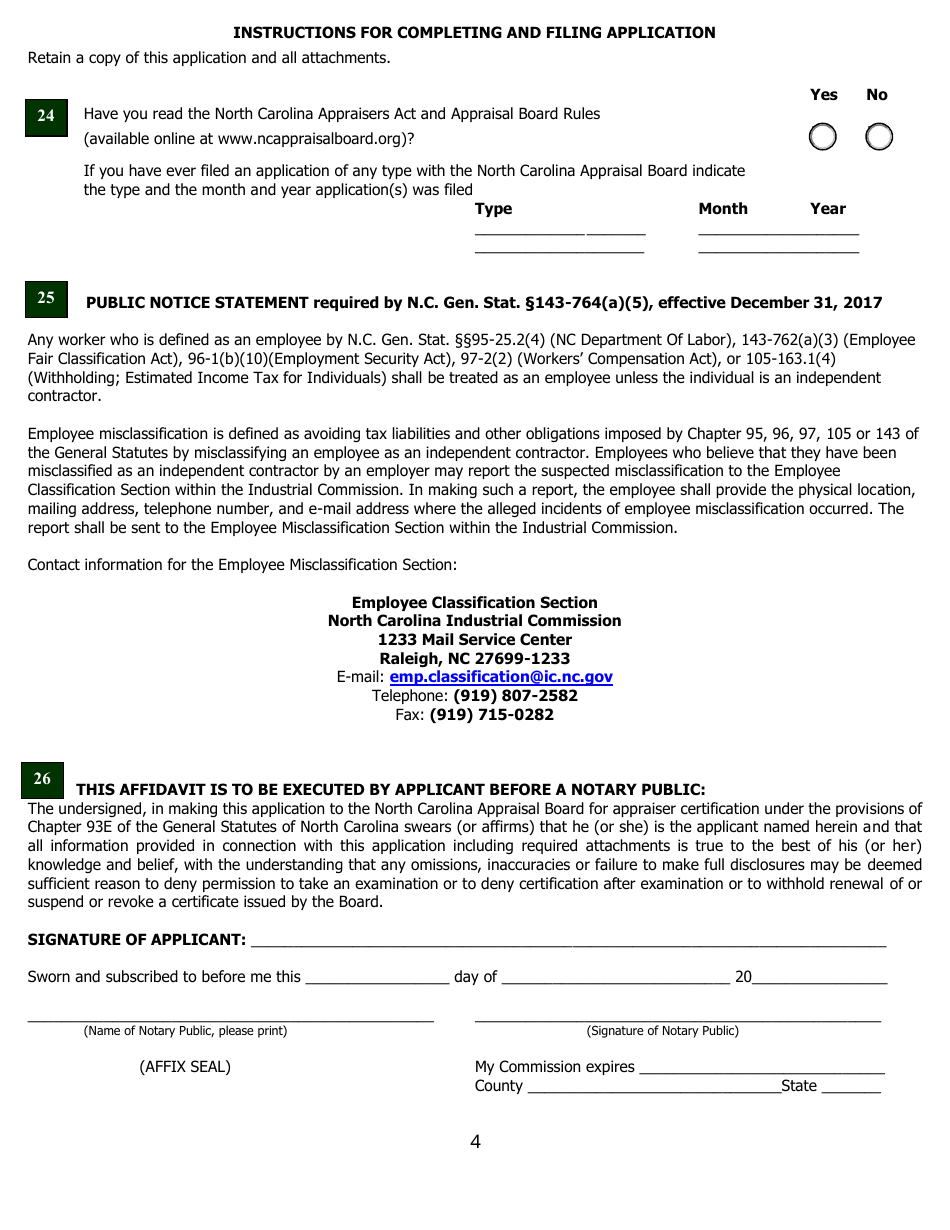 North Carolina Application for Certified General Certification - Fill Out, Sign Online and ...
