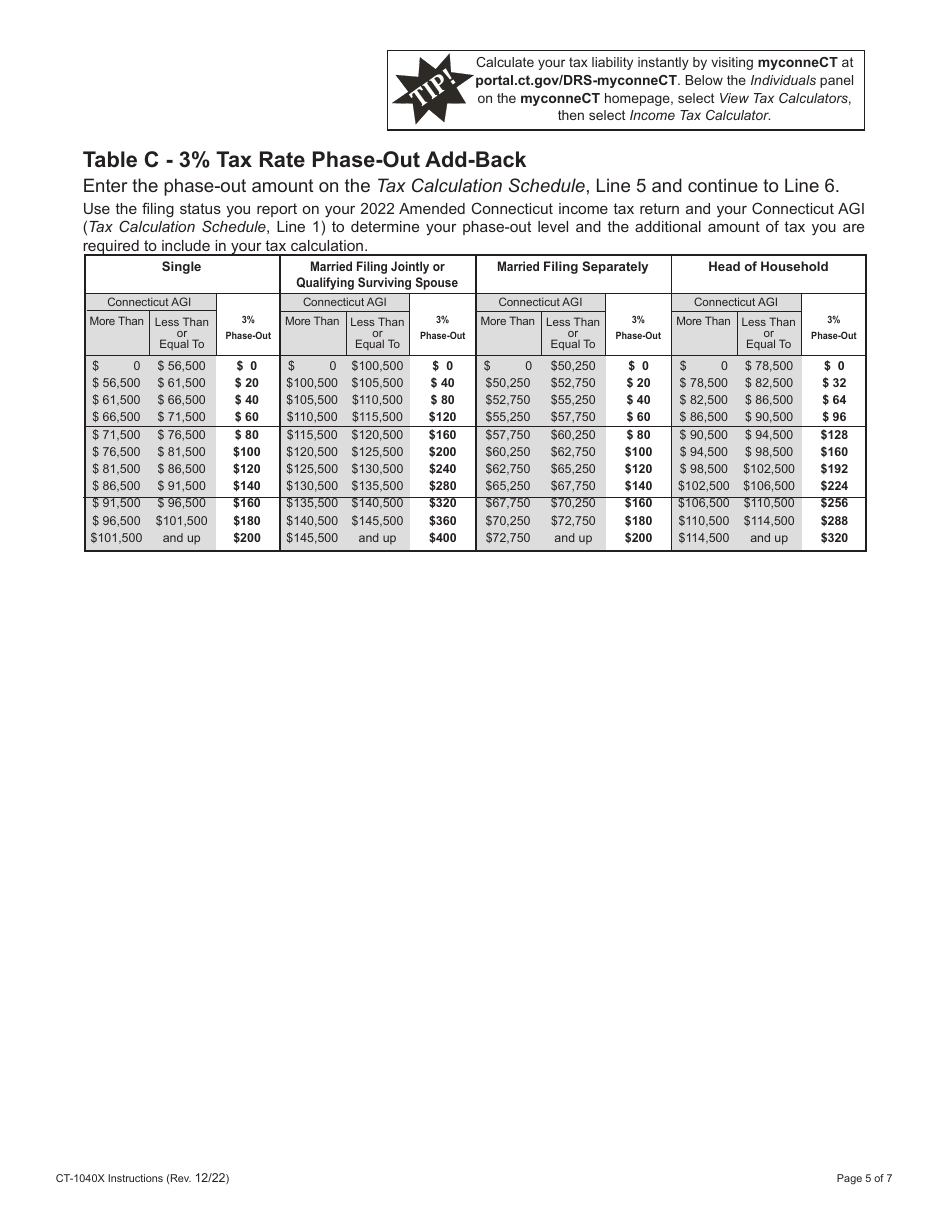 Form Ct 1040x Download Printable Pdf Or Fill Online Amended Connecticut