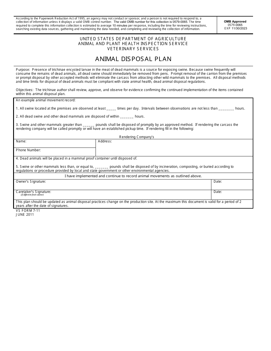 VS Form 7-11 - Fill Out, Sign Online and Download Fillable PDF ...