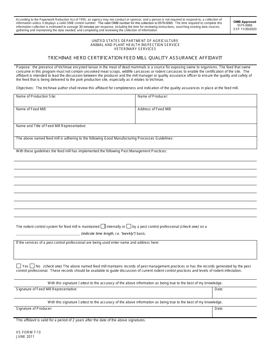 VS Form 7-13 - Fill Out, Sign Online and Download Fillable PDF ...