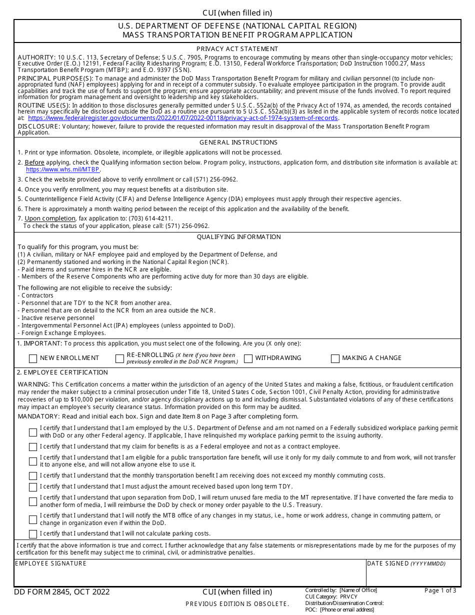 DD Form 2845 Download Fillable PDF or Fill Online U.S. Department of ...