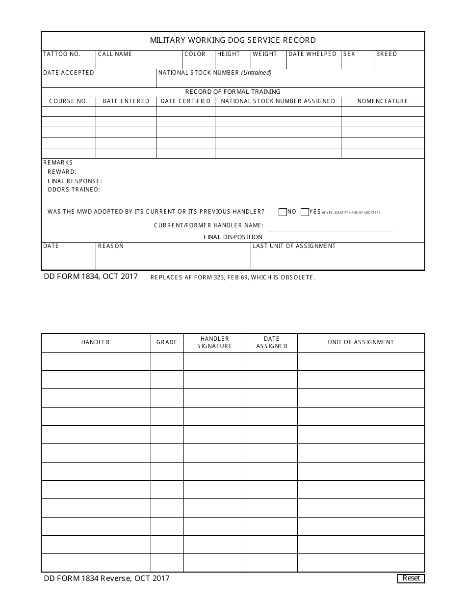 DD Form 1834 - Fill Out, Sign Online and Download Fillable PDF ...