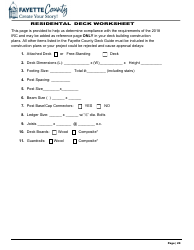 Fayette County, Georgia (United States) Residental Deck Worksheet ...