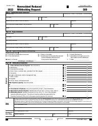Form 588 Download Fillable PDF or Fill Online Nonresident Withholding ...