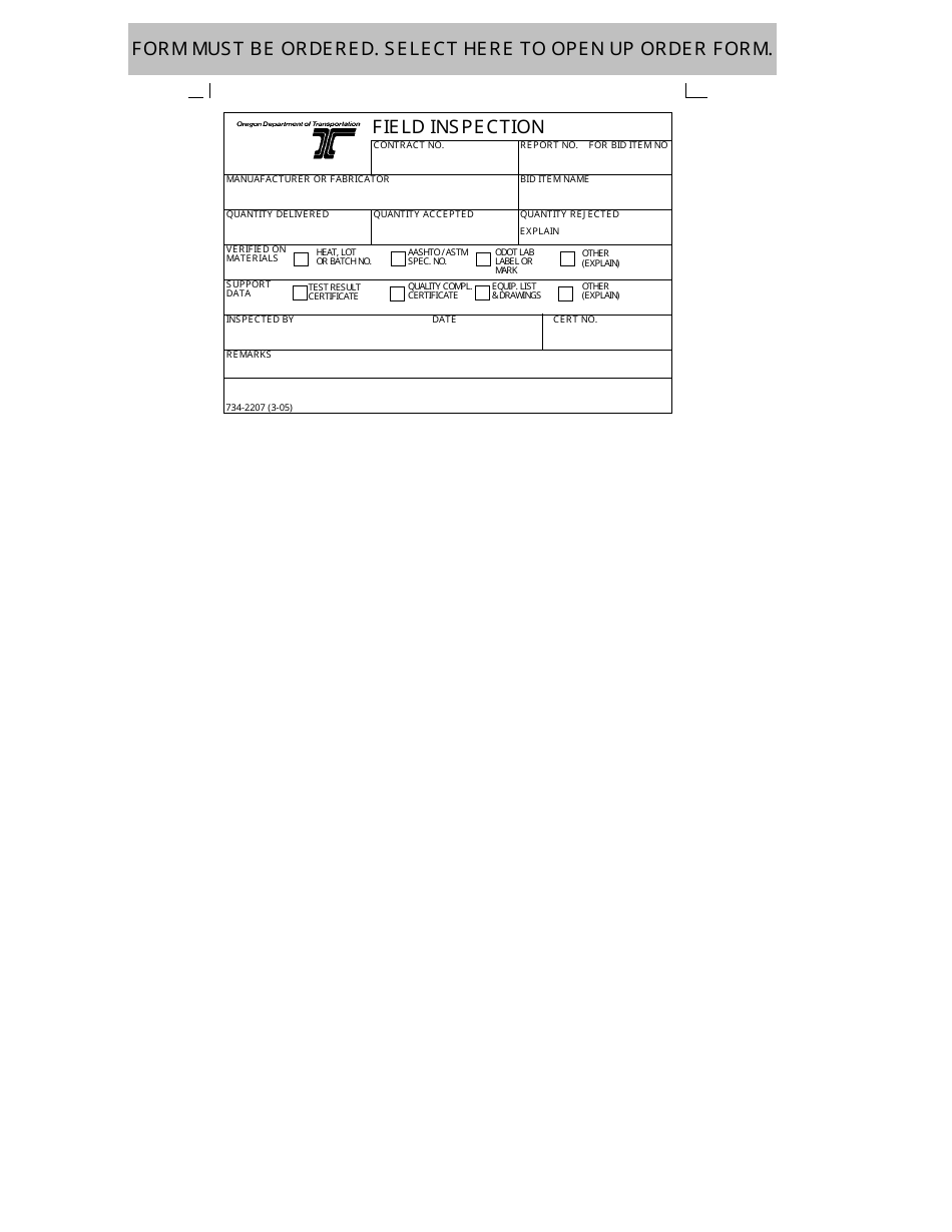 Form 734-2207 - Fill Out, Sign Online and Download Printable PDF ...
