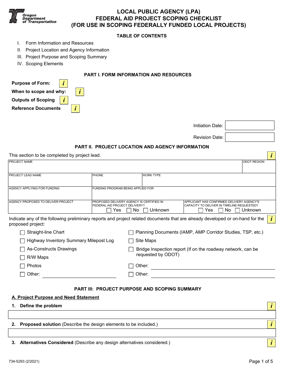 Form 734-5293 - Fill Out, Sign Online and Download Fillable PDF, Oregon ...