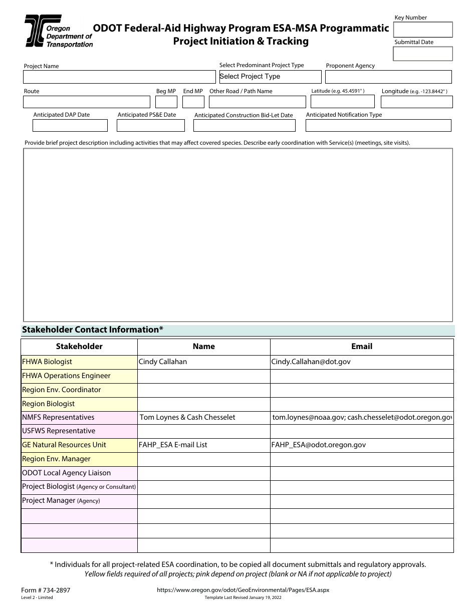 Form 734-2897 - Fill Out, Sign Online and Download Fillable PDF, Oregon ...