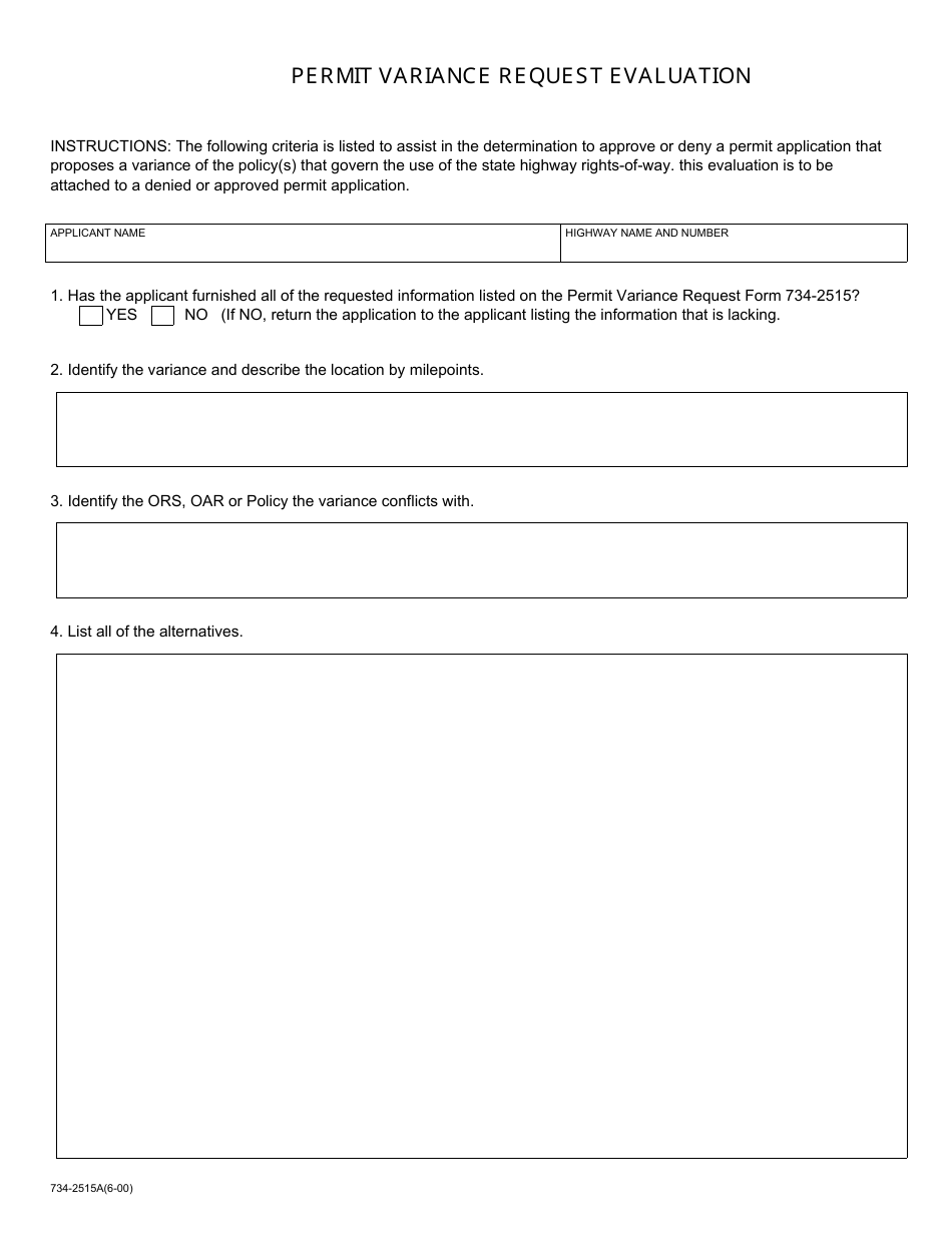 Form 734-2515A - Fill Out, Sign Online and Download Fillable PDF ...