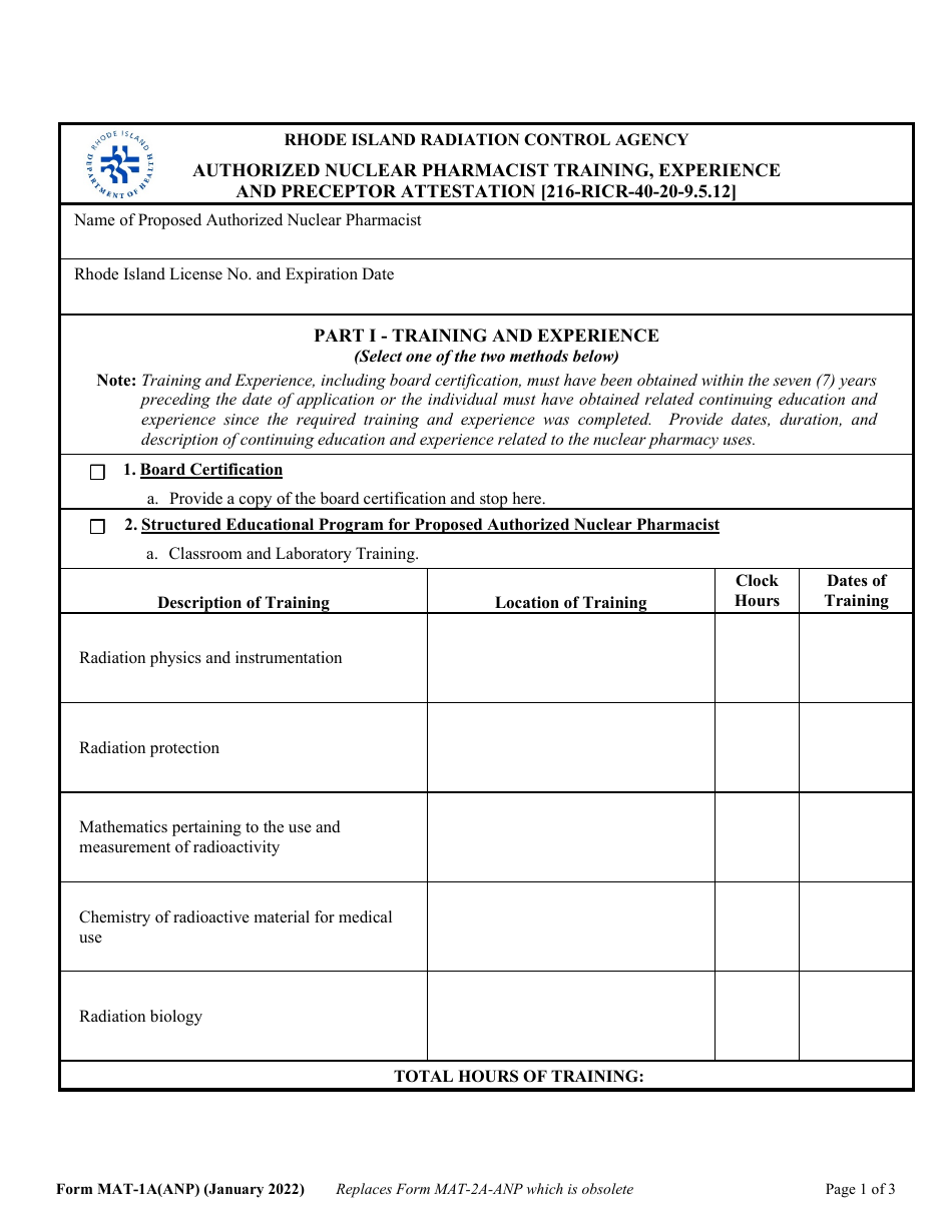 Form MAT-1A(ANP) - Fill Out, Sign Online and Download Fillable PDF ...