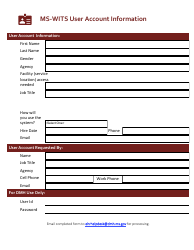 Mississippi Ms-Wits User Account Information - Fill Out, Sign Online ...