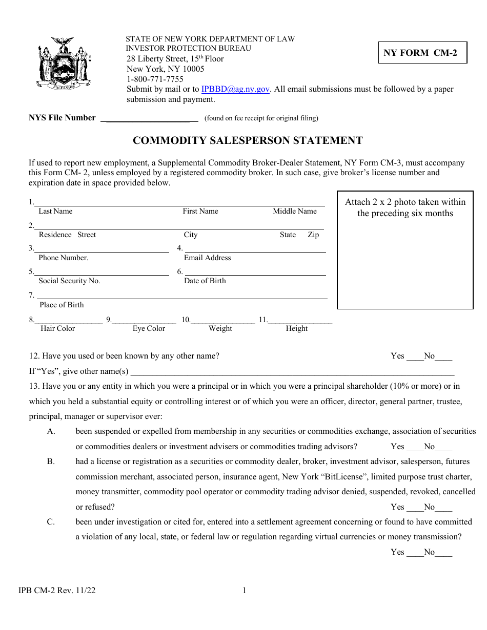 Form CM-2 - Fill Out, Sign Online and Download Printable PDF, New York ...