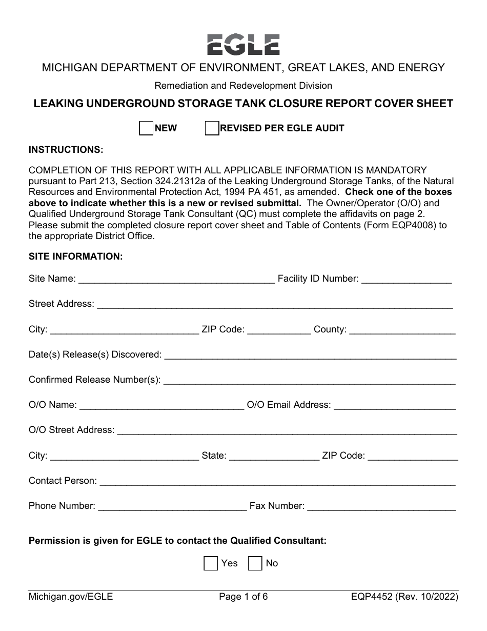 Form EQP4452 - Fill Out, Sign Online and Download Fillable PDF ...