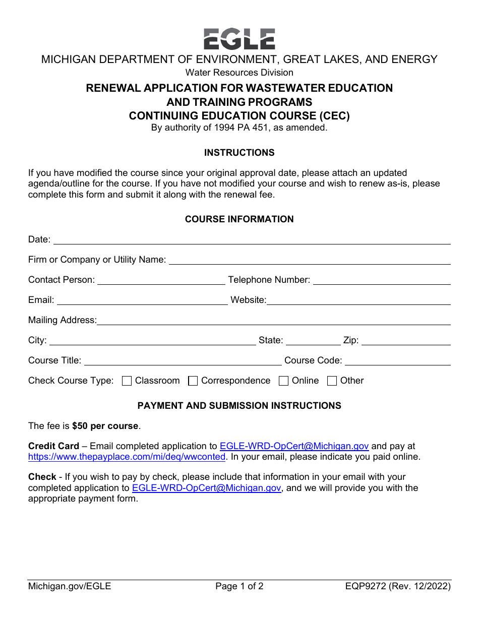 Form EQP9272 - Fill Out, Sign Online and Download Fillable PDF ...
