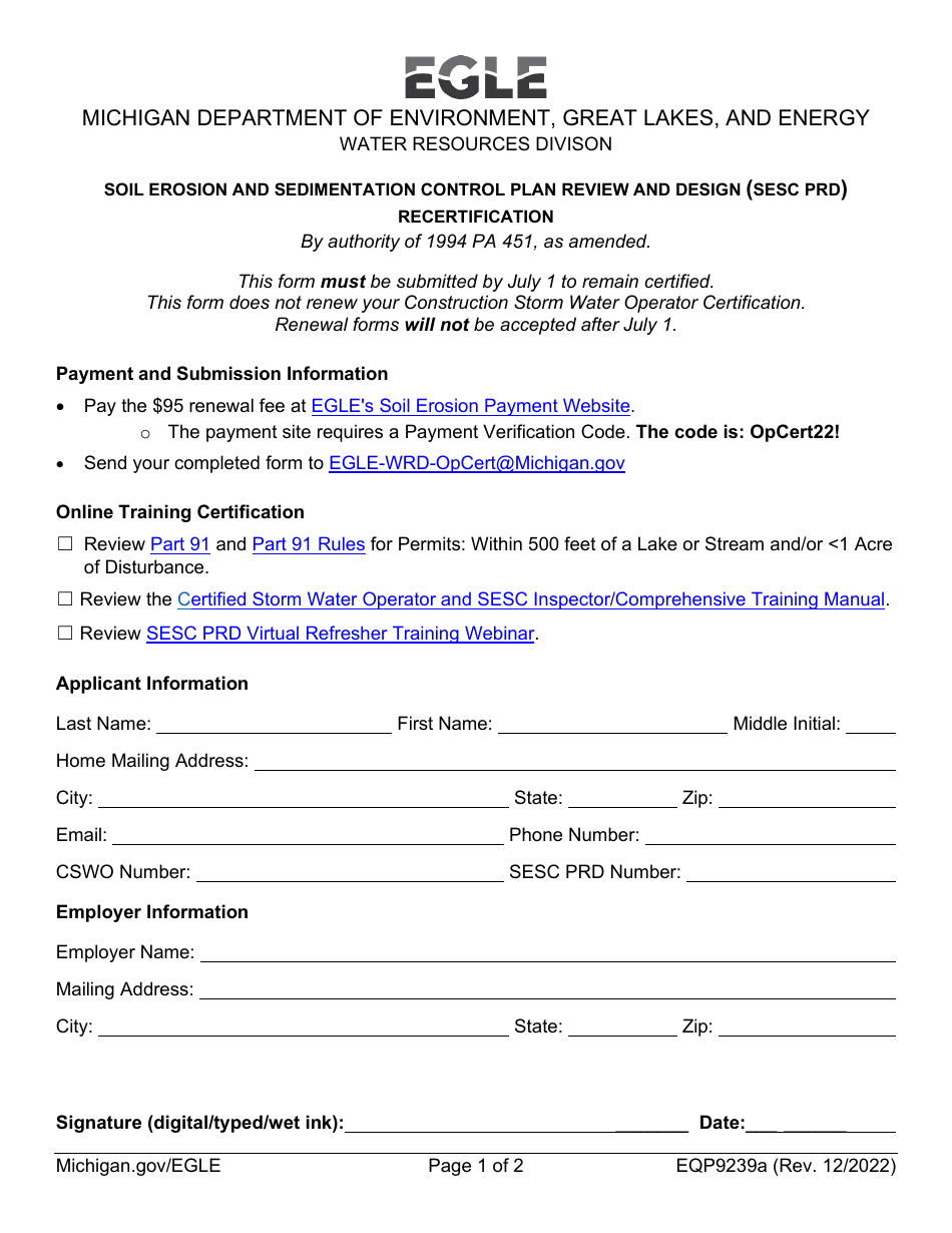 Form EQP9239A - Fill Out, Sign Online and Download Fillable PDF ...