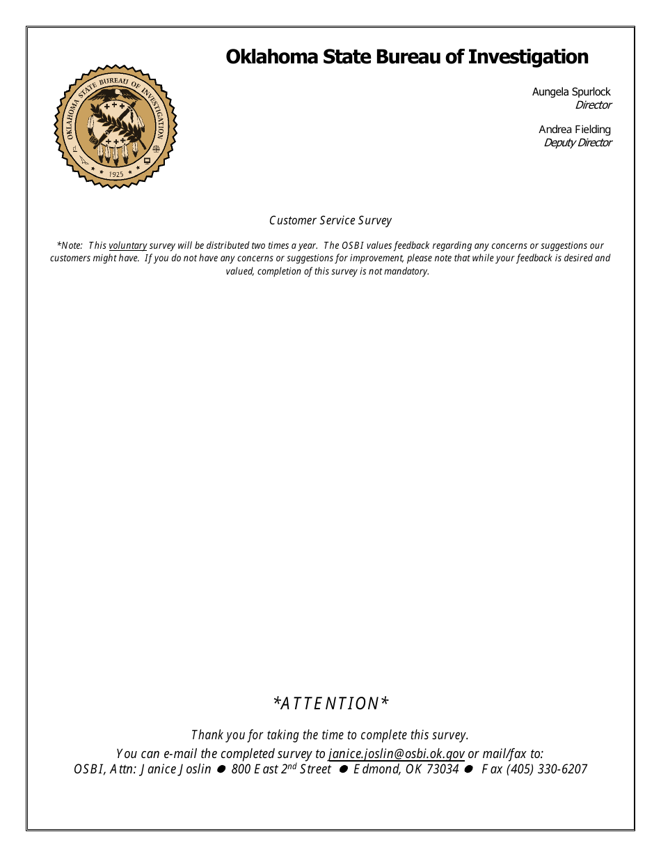 Oklahoma Forensic Laboratory Survey - Customer Service - Fill Out, Sign ...