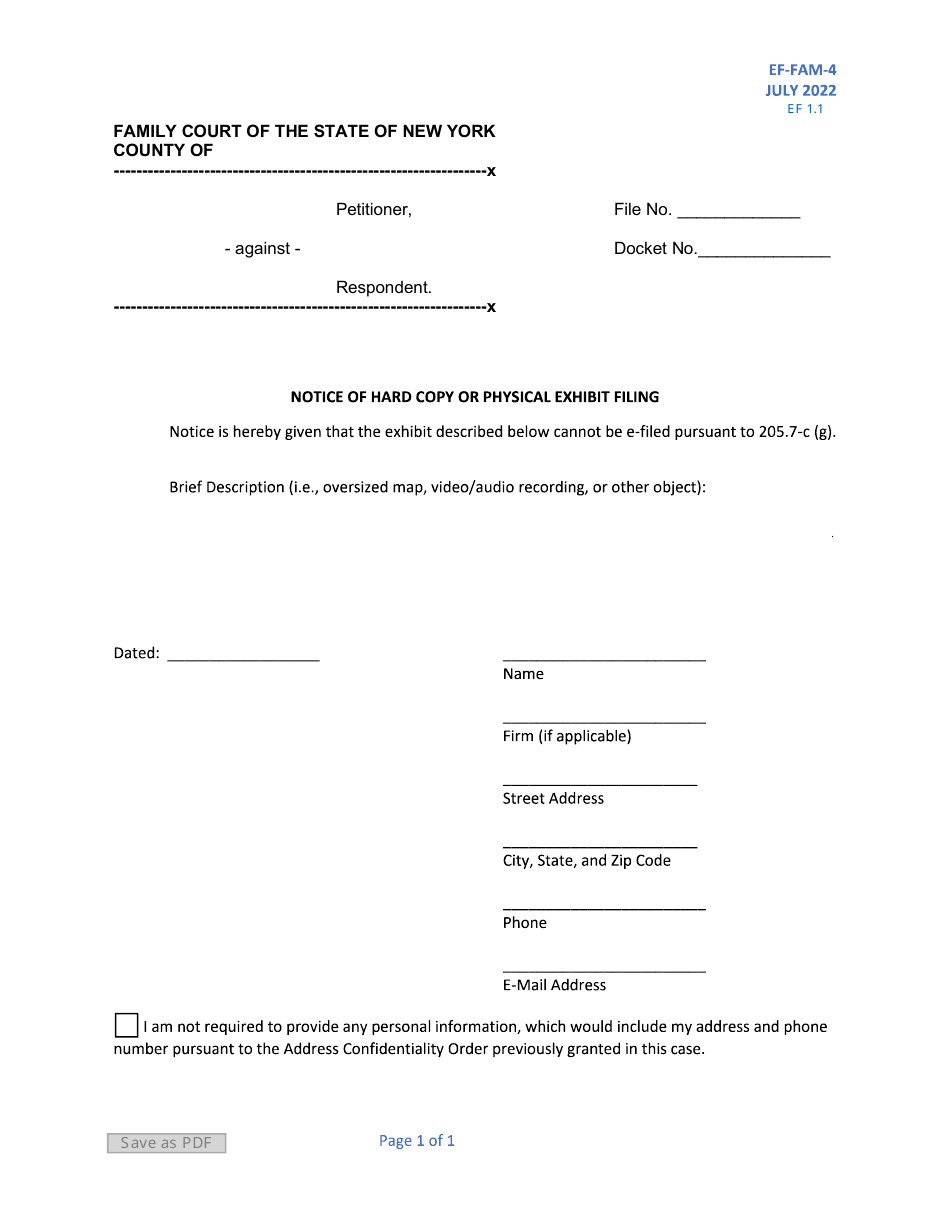 Form EF-FAM-4 - Fill Out, Sign Online and Download Fillable PDF, New ...