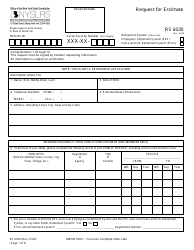 Form RS6030 Download Fillable PDF or Fill Online Request for Estimate ...