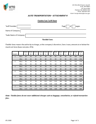 Washington Flexible Fare Tariff Sheet - Fill Out, Sign Online and ...