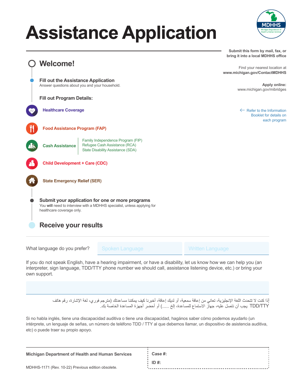 Form MDHHS 1171 Download Fillable PDF Or Fill Online Assistance