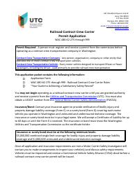 Washington Railroad Contract Crew Carrier Permit Application - Fill Out ...