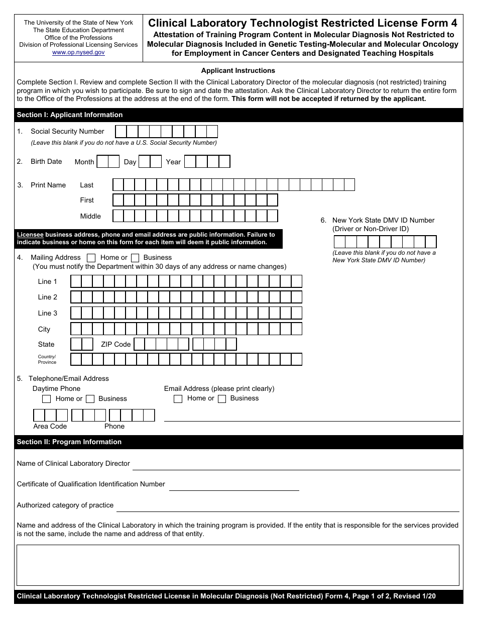 Clinical Laboratory Technologist Form 4 - Fill Out, Sign Online and ...