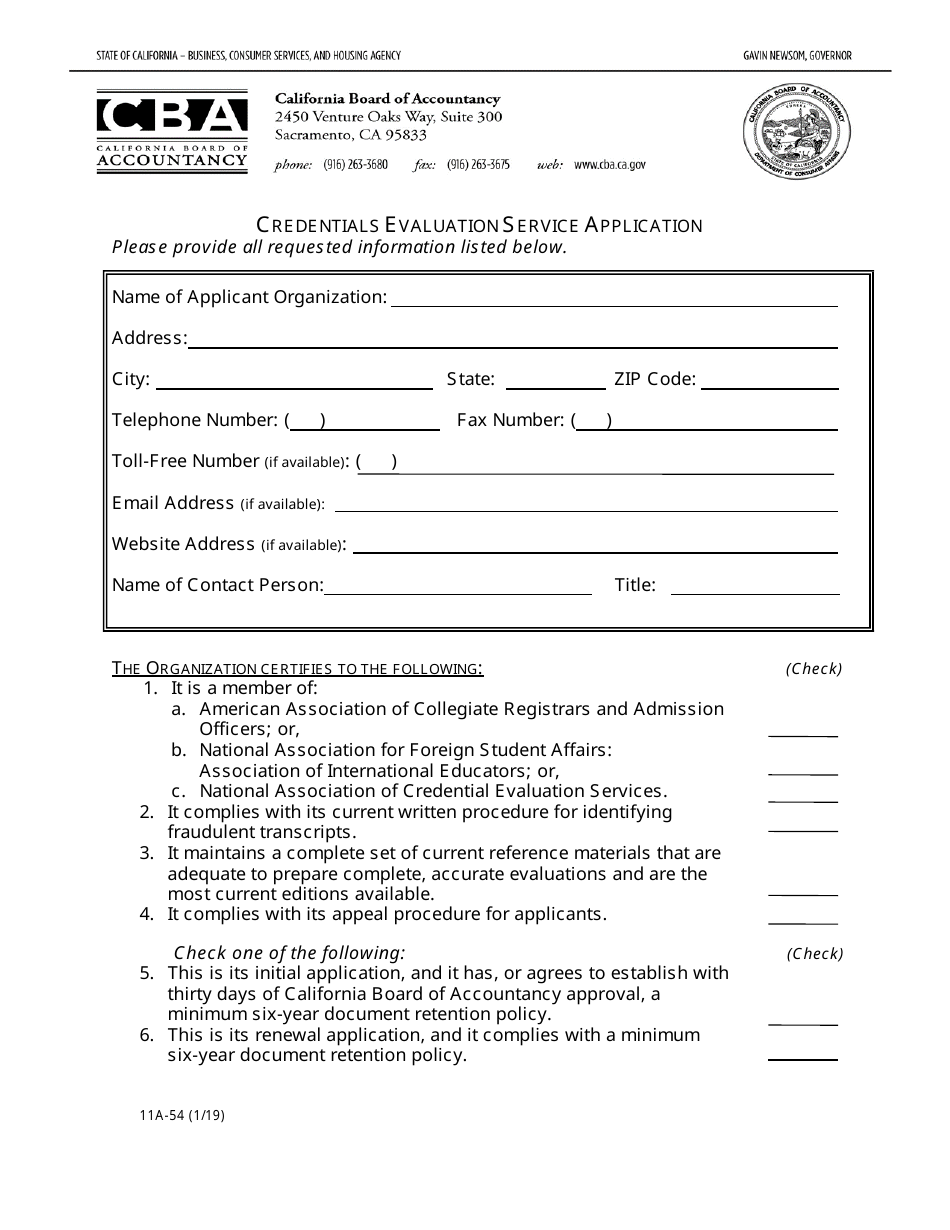 Form 11A-54 - Fill Out, Sign Online and Download Printable PDF, California | Templateroller
