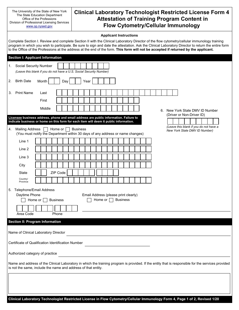 Clinical Laboratory Technologist Restricted License Form 4 - Fill Out ...