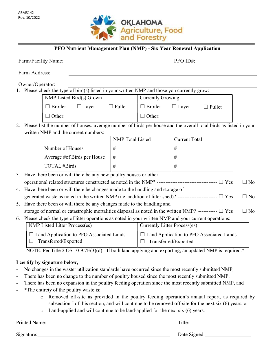Form AEMS142 - Fill Out, Sign Online and Download Printable PDF ...