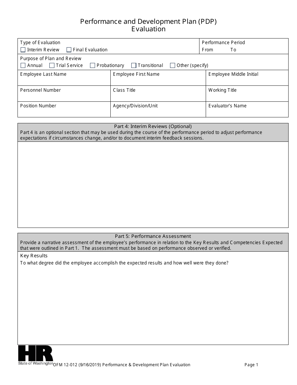 Form OFM12-012 - Fill Out, Sign Online and Download Fillable PDF ...