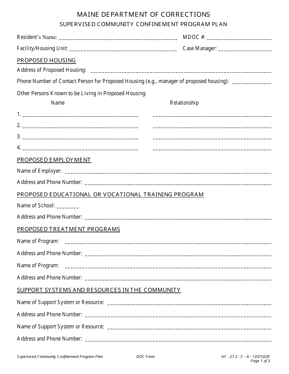 Attachment A Download Printable PDF or Fill Online Supervised Community ...