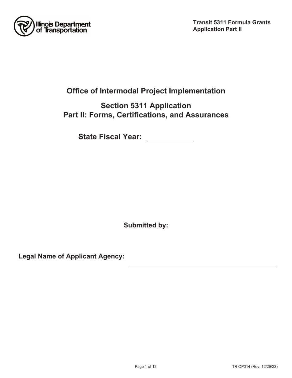 Form TR OP014 - Fill Out, Sign Online and Download Fillable PDF ...