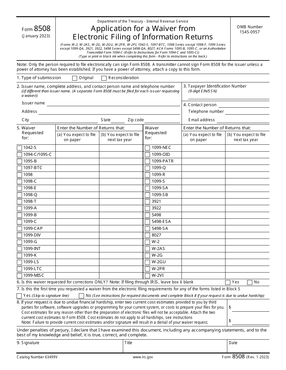 IRS Form 8508 Download Fillable PDF or Fill Online Application for a ...