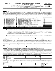 IRS Form 8453-TE - 2022 - Fill Out, Sign Online and Download Fillable PDF | Templateroller
