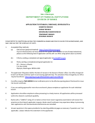 Washington Branch Application Form Download Printable PDF | Templateroller
