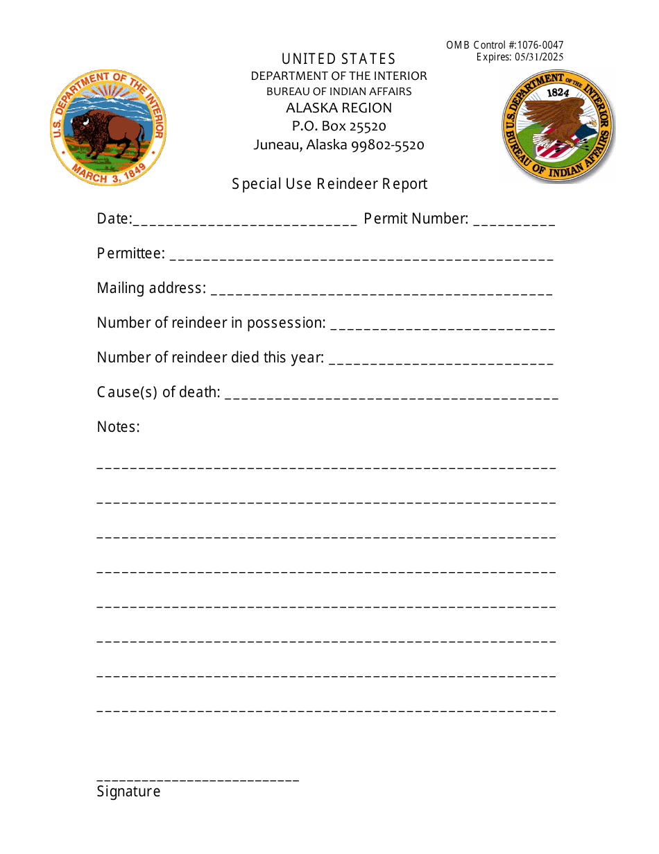 Special Use Reindeer Report - Fill Out, Sign Online and Download PDF ...