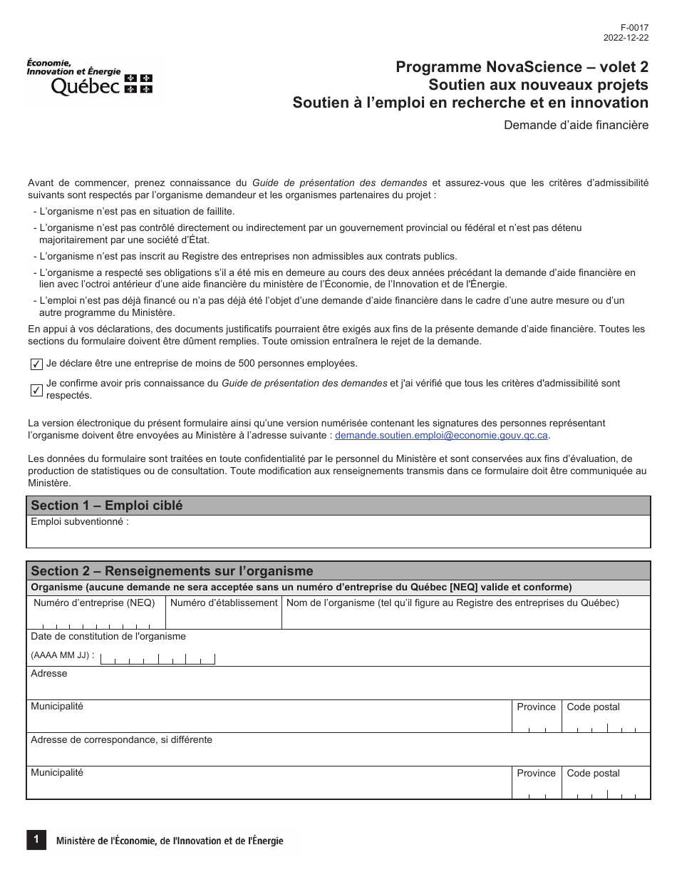 Form F-0017 Section 2 - Fill Out, Sign Online and Download Fillable PDF ...