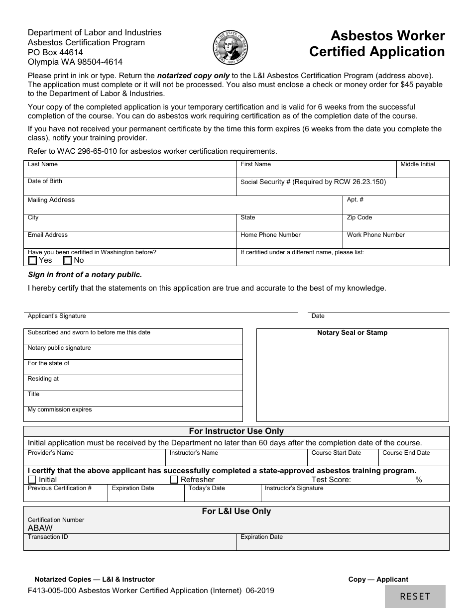 Form F413-005-000 - Fill Out, Sign Online and Download Fillable PDF ...