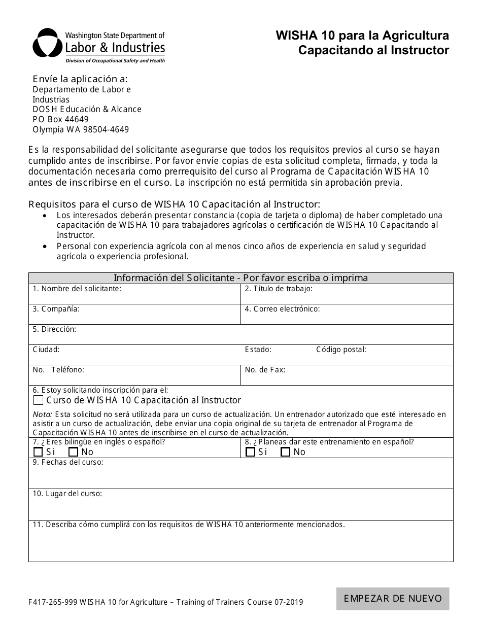 Formulario F417-265-999 - Fill Out, Sign Online and Download Fillable ...