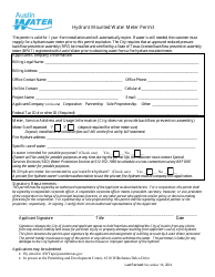 City of Austin, Texas Hydrant Mounted Water Meter Permit - Fill Out ...